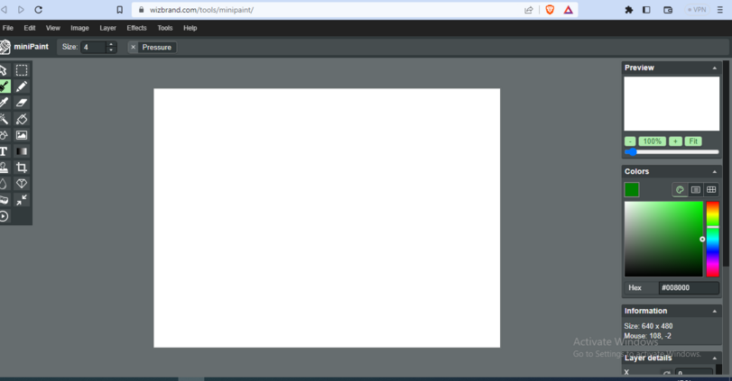 Minipaint online tool - Artificial Intelligence